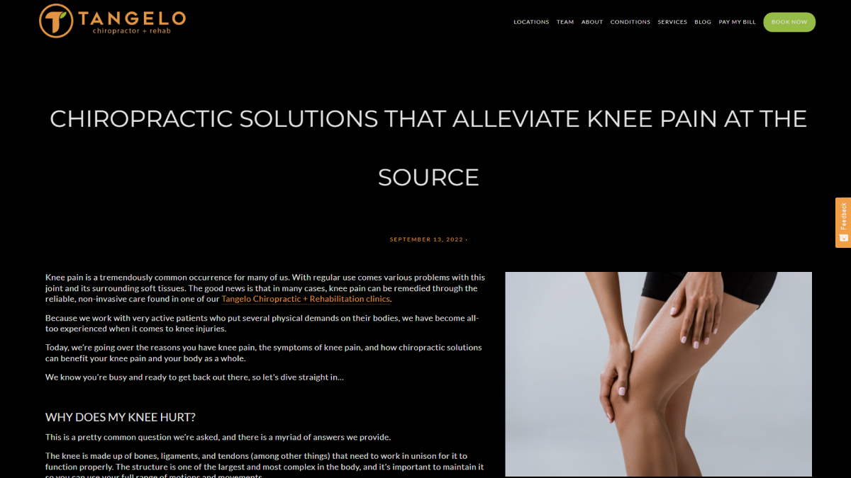 Knee Pain Relief | Portland & Seattle Chiro + Rehab | Tangelo